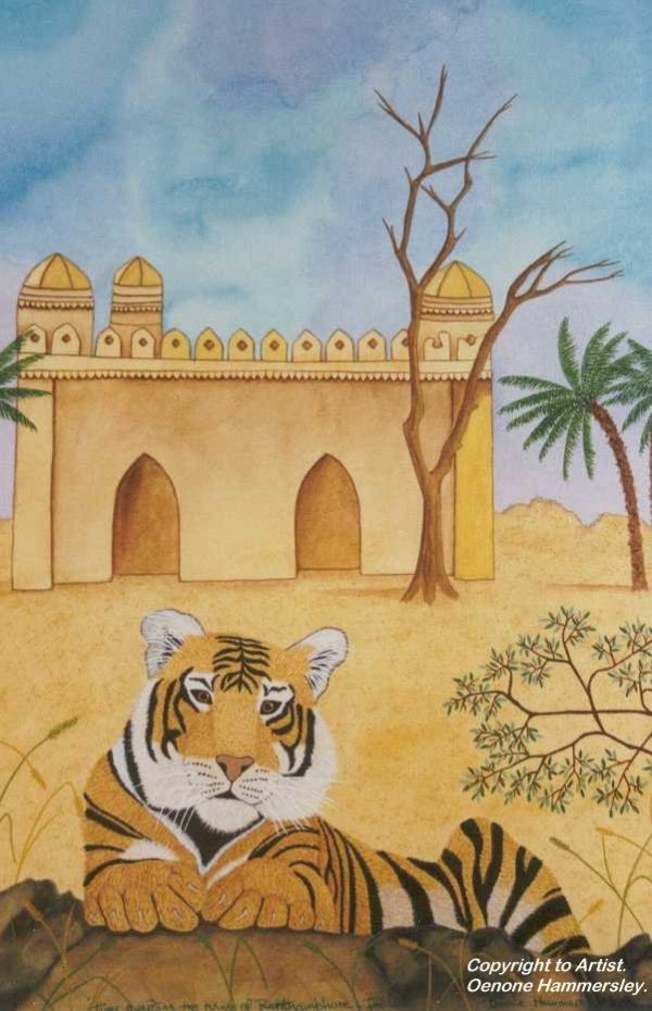 Tiger Guarding Ruins - Oenone Hammersley